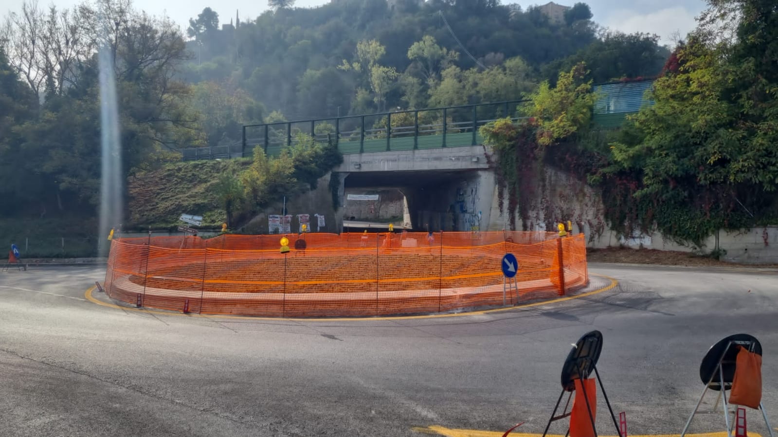La rotonda prende forma a Marina Palmense, la circolazione stradale ...
